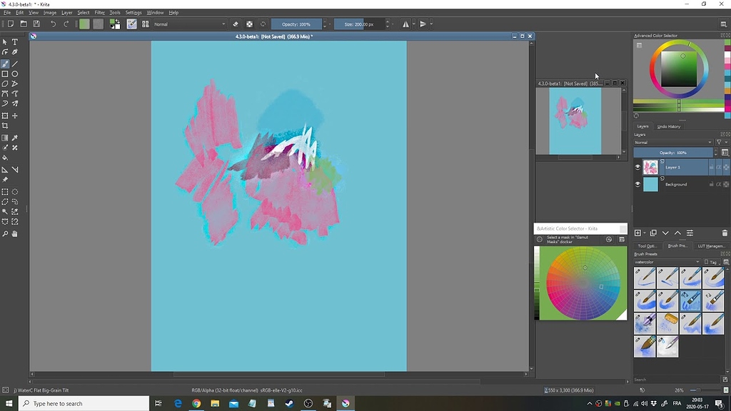 Watercolor brushes making weird shapes around - Input Device Support - Krita Artists