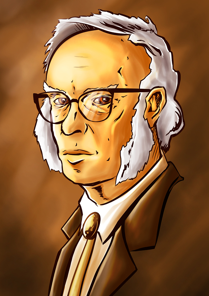 Isaac Asimov portrait - Finished Artworks - Krita Artists