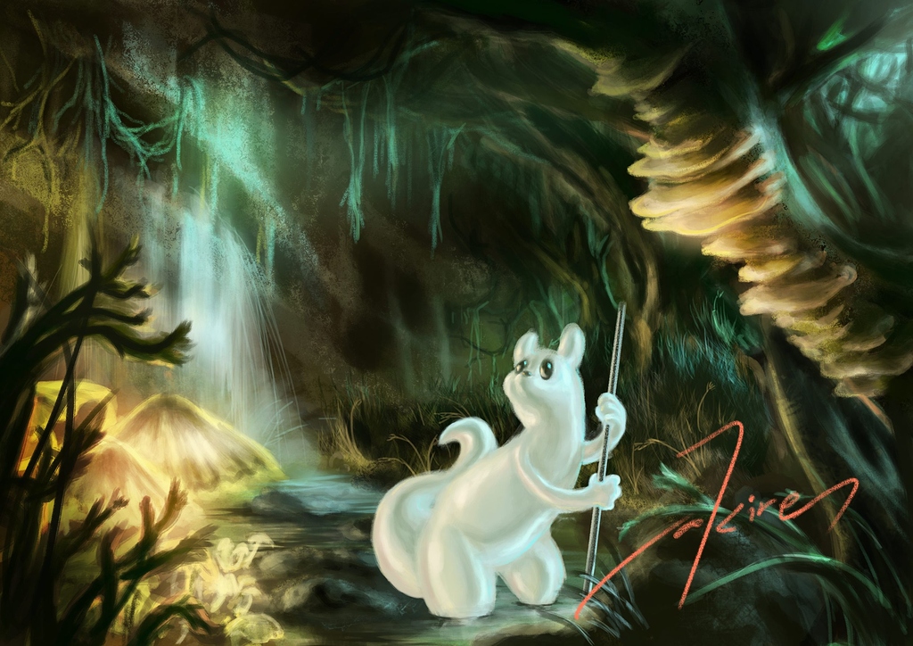 Slugcat, inspired by Rain World - Finished Artworks - Krita Artists