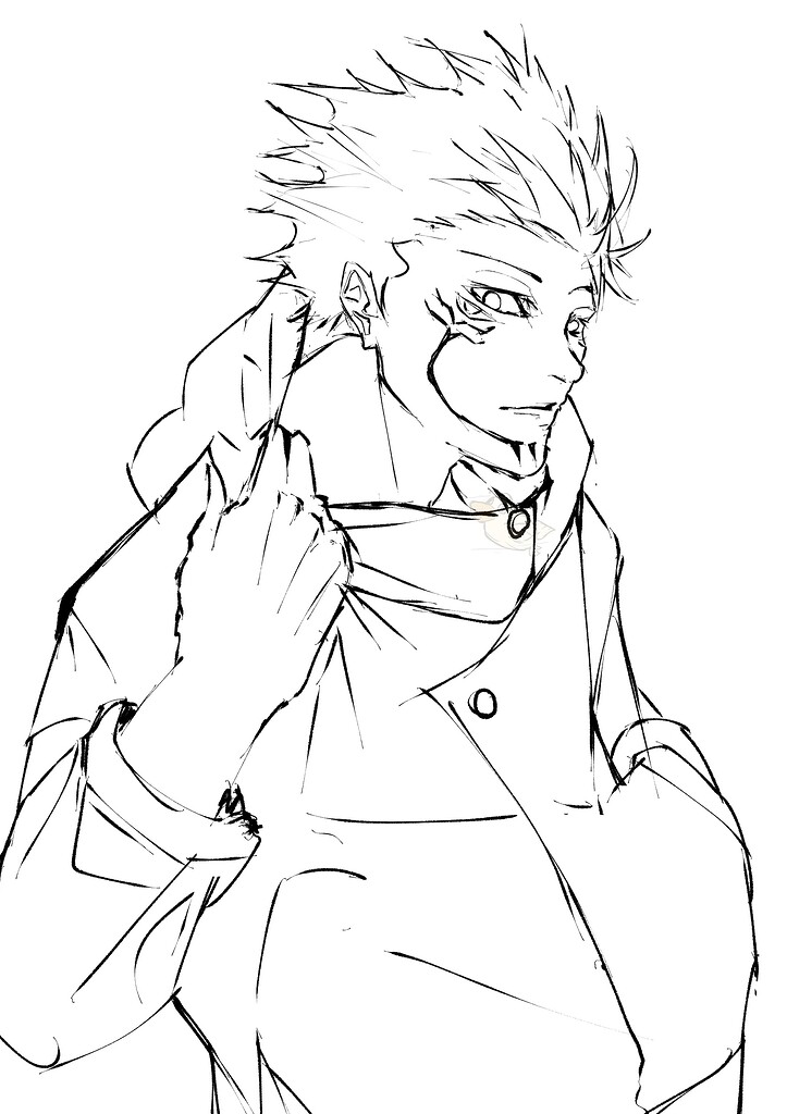 Sketch WIP Sukuna Fanart - Work In Progress - Krita Artists