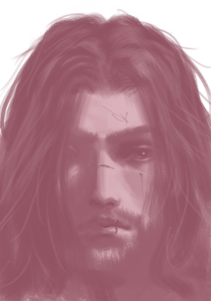 Random male face portrait doodle - sketchbook - Krita Artists
