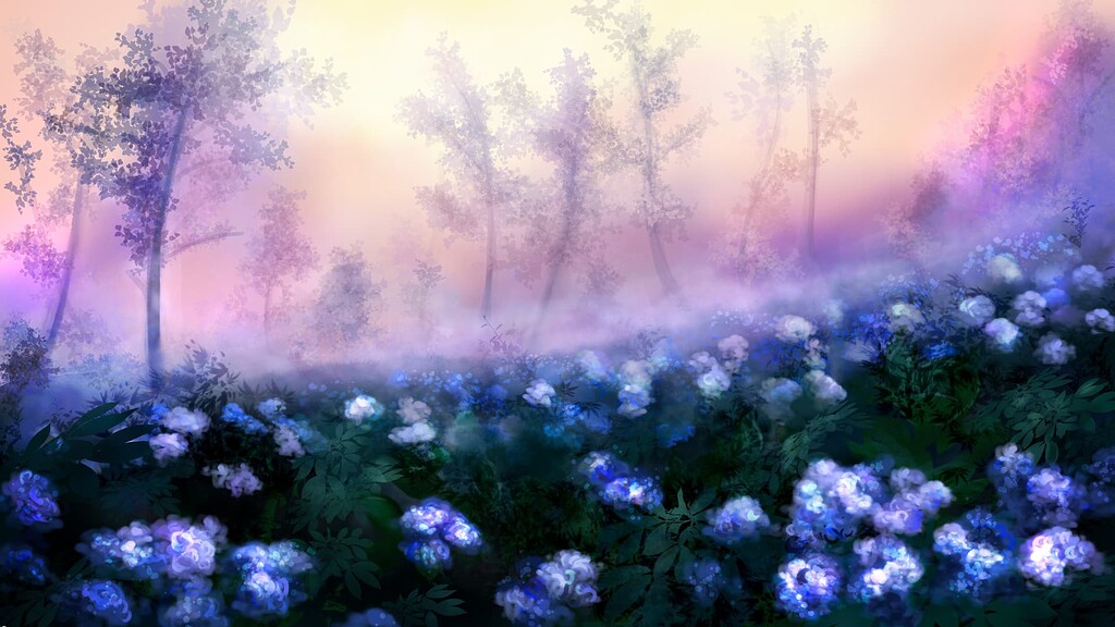 Flowers in fog - Finished Artworks - Krita Artists