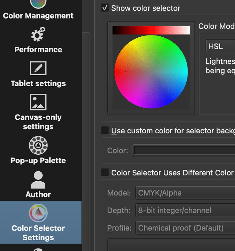 Can we stop spinning the triangular color selector in popup palette ...