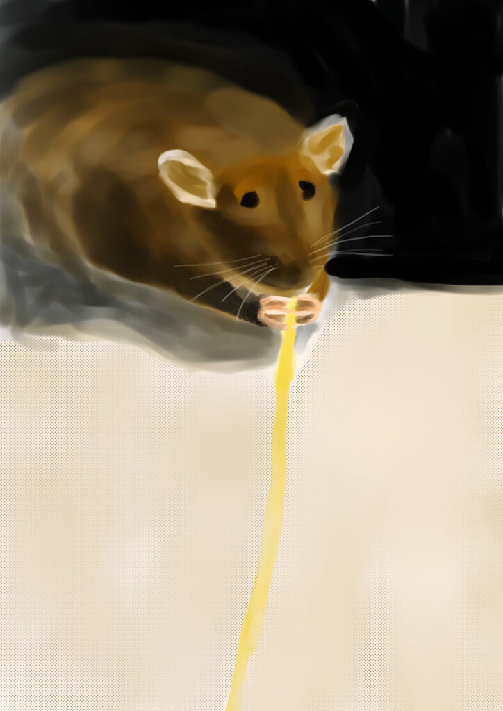 Rat eating a noodlee - Finished Artworks - Krita Artists