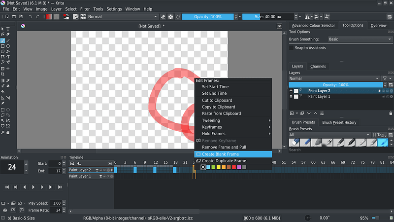 How to make an animation with a transparent background in krita ...