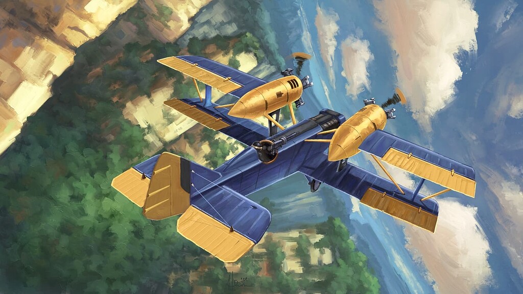 WW1 Steampunk Aircraft Concept - sketchbook - Krita Artists