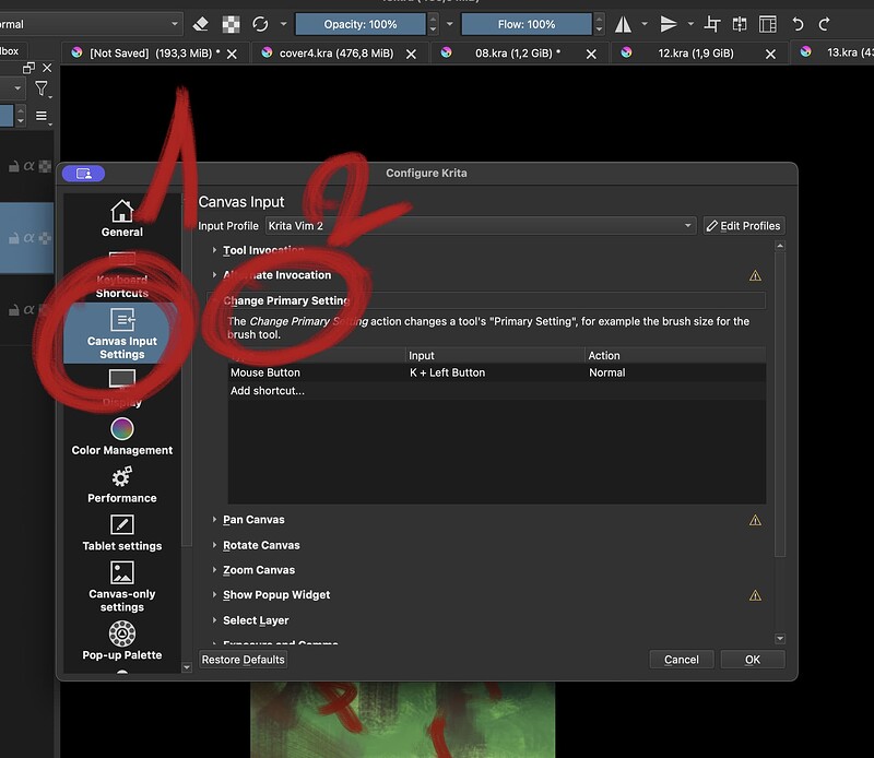 Shift + mouse drag change to… - Basics & Interface - Krita Artists