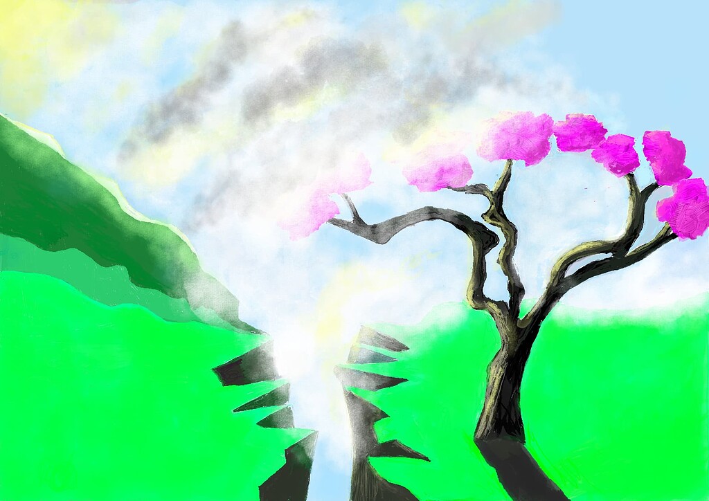 Sunrise over chasm - Finished Artworks - Krita Artists