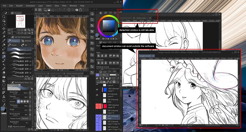 Unified Subwindows and Tab [multiple document mode] - Feature Requests - Krita Artists