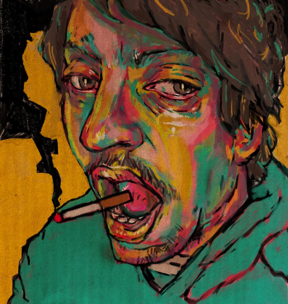 Smoking self portrait - Finished Artworks - Krita Artists