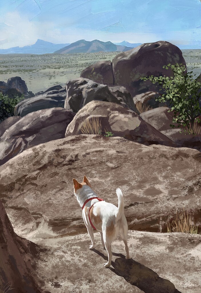 Dog on the Rocks - Finished Artworks - Krita Artists