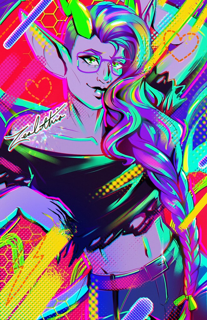 Hyperpop art study - 2 hour test - Finished Artworks - Krita Artists