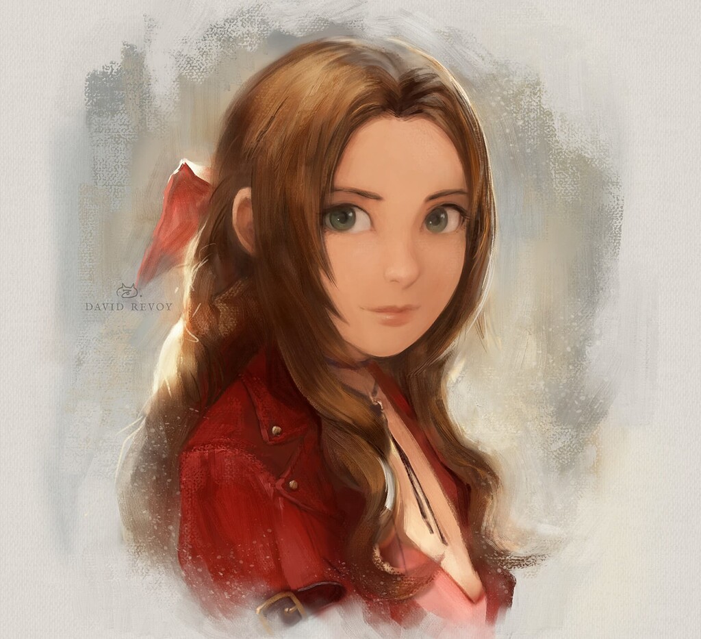Aerith - Final Fantasy VII fan-art - Finished Artworks - Krita Artists