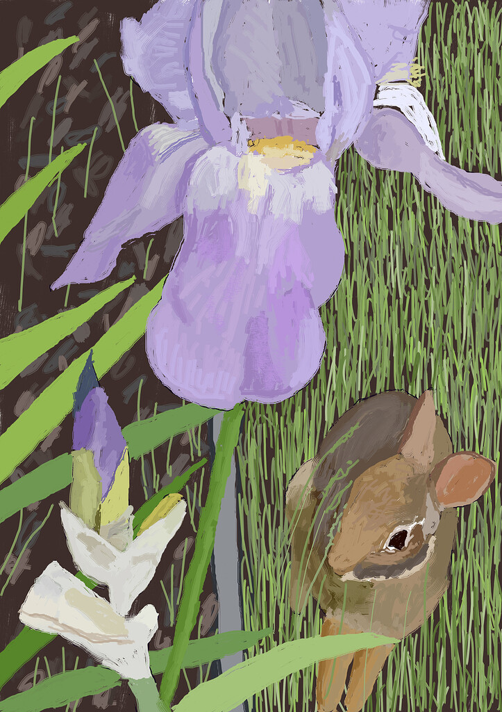 Rabbit and Iris - Finished Artworks - Krita Artists