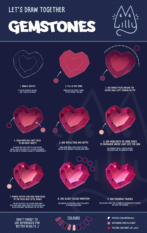 How to draw gemstones tutorial - Tutorials - Krita Artists