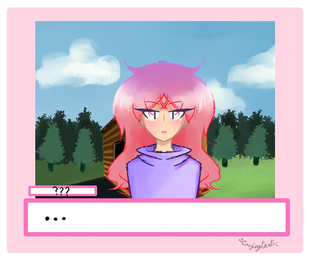 Fake dating game screen shot + finished log cabin behind it - Finished ...