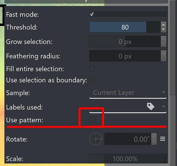 My paint bucket tool is filling everything with patterns instead of ...