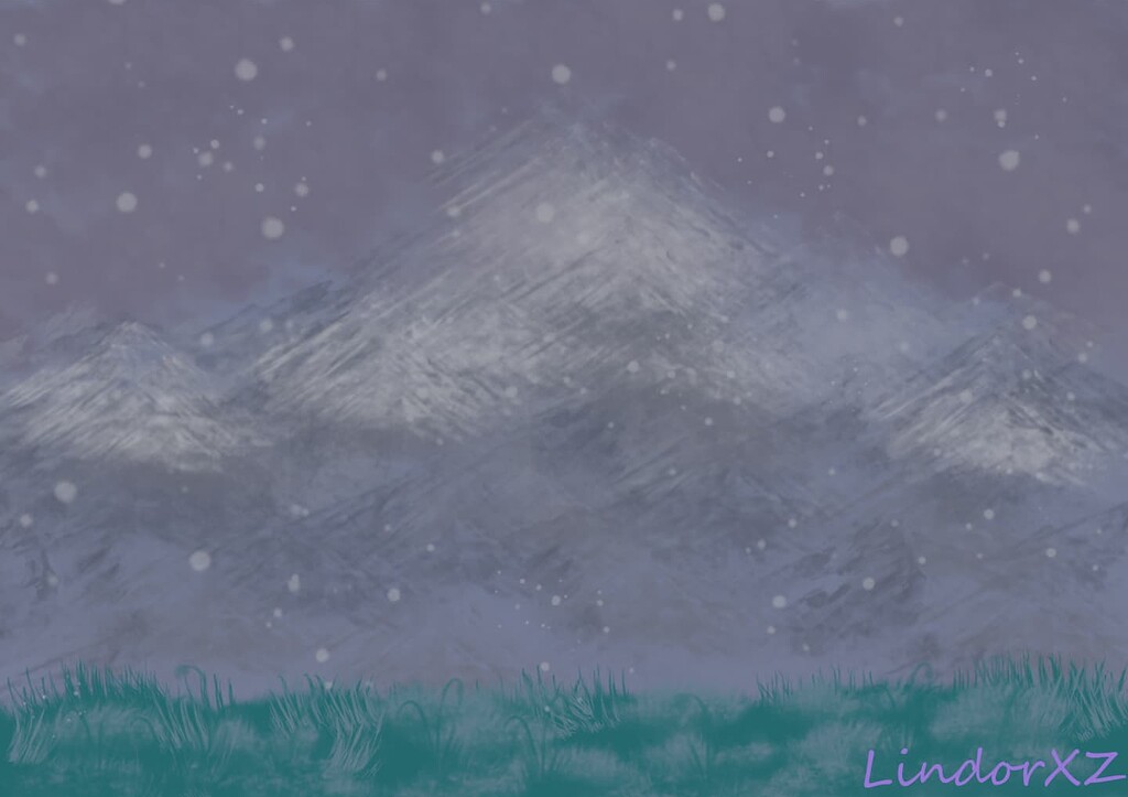 Snow Mountain - Finished Artworks - Krita Artists