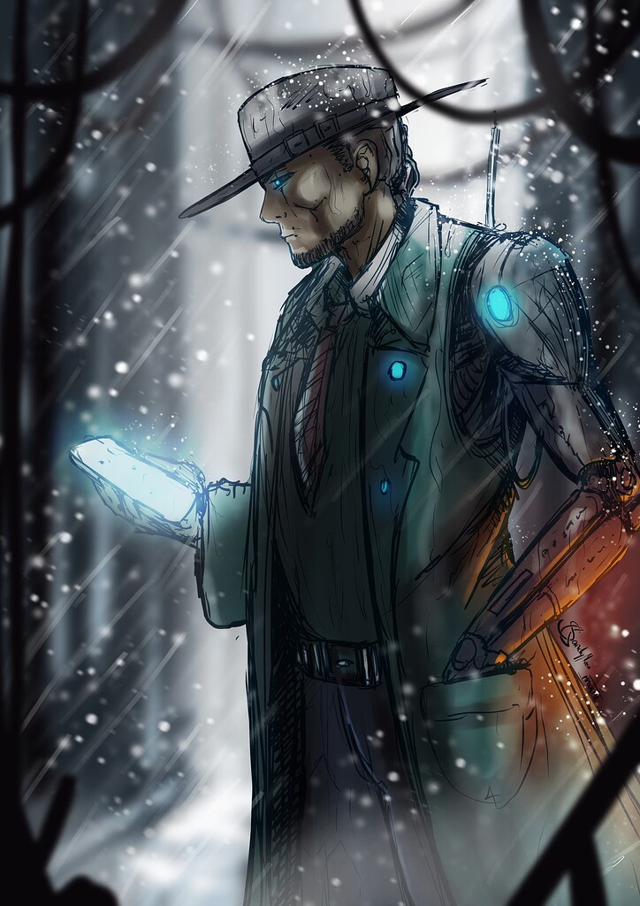 Cyberpunk detective - Finished Artworks - Krita Artists