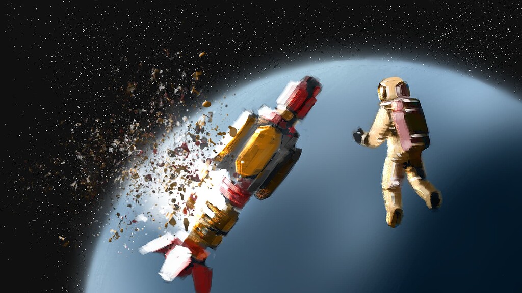 Exploding Spaceship - Finished Artworks - Krita Artists