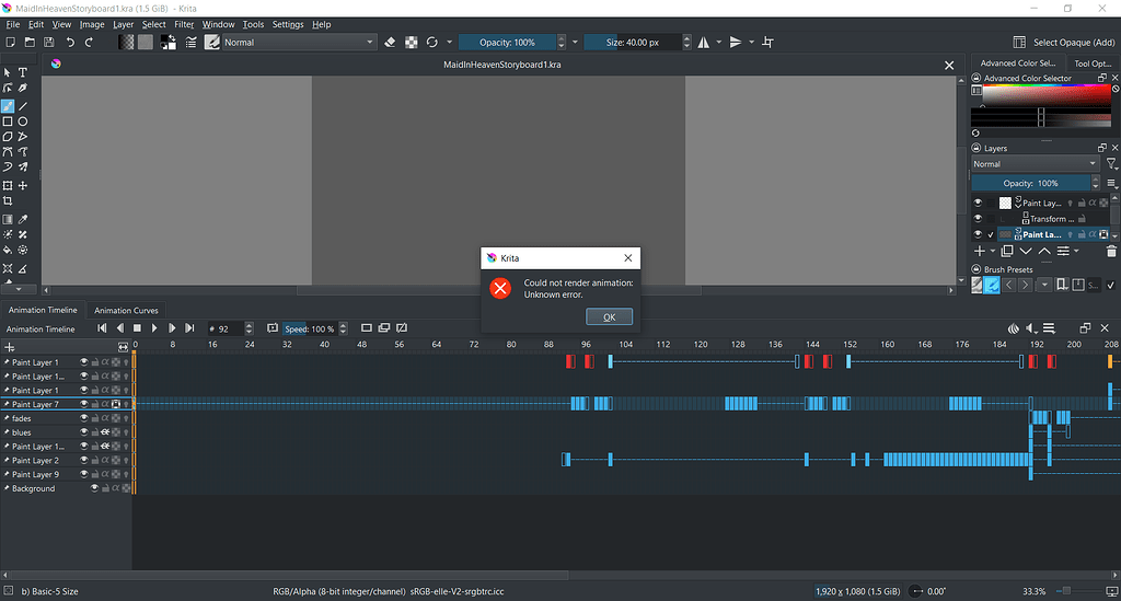 My animation doesn't render. It keeps saying "Failed rendering ...