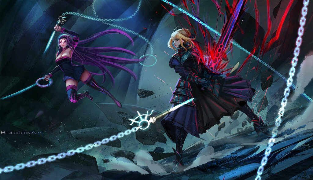 Saber vs Rider FanArt - Finished Artworks - Krita Artists