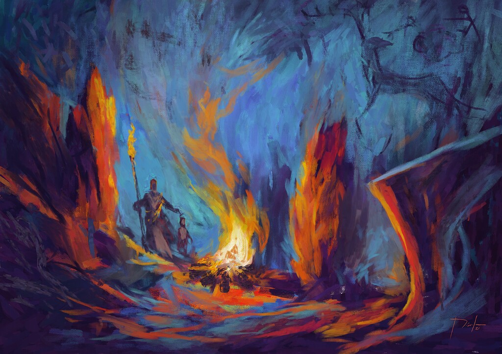 First moments with fire - Finished Artworks - Krita Artists