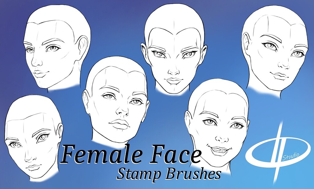 Female Face Stamp Brushes - Resources - Krita Artists