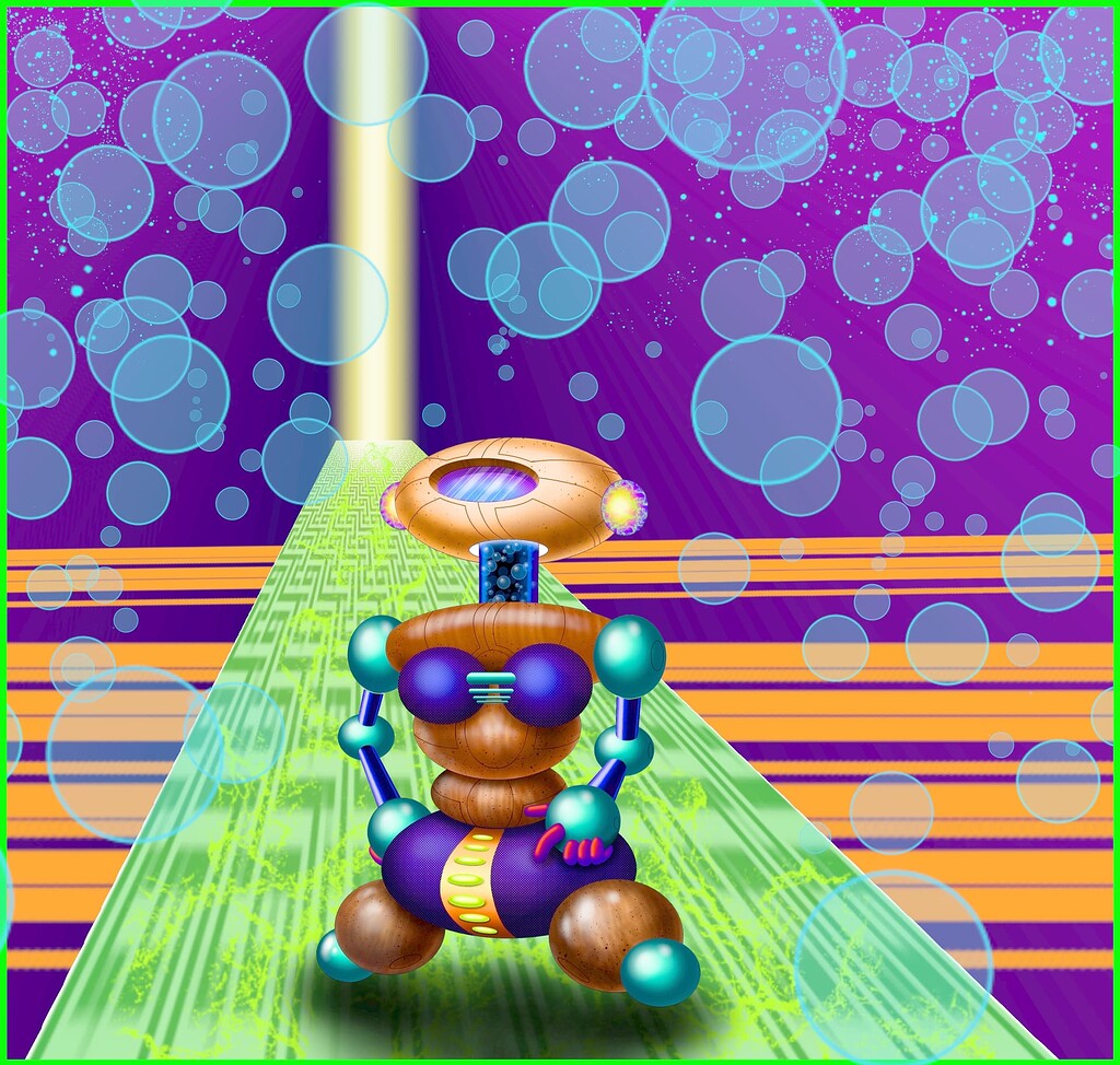 Bubble Bot In Futurescape - Finished Artworks - Krita Artists