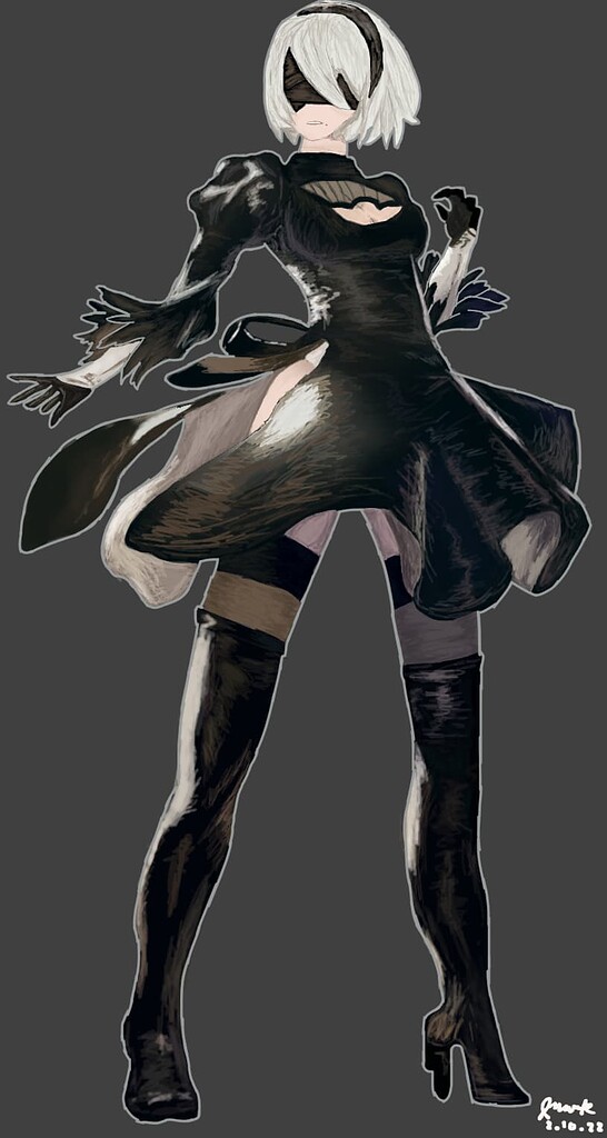 B2 from NieR: Automata - Finished Artworks - Krita Artists