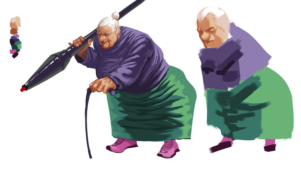 Granny Bazooka - sketchbook - Krita Artists