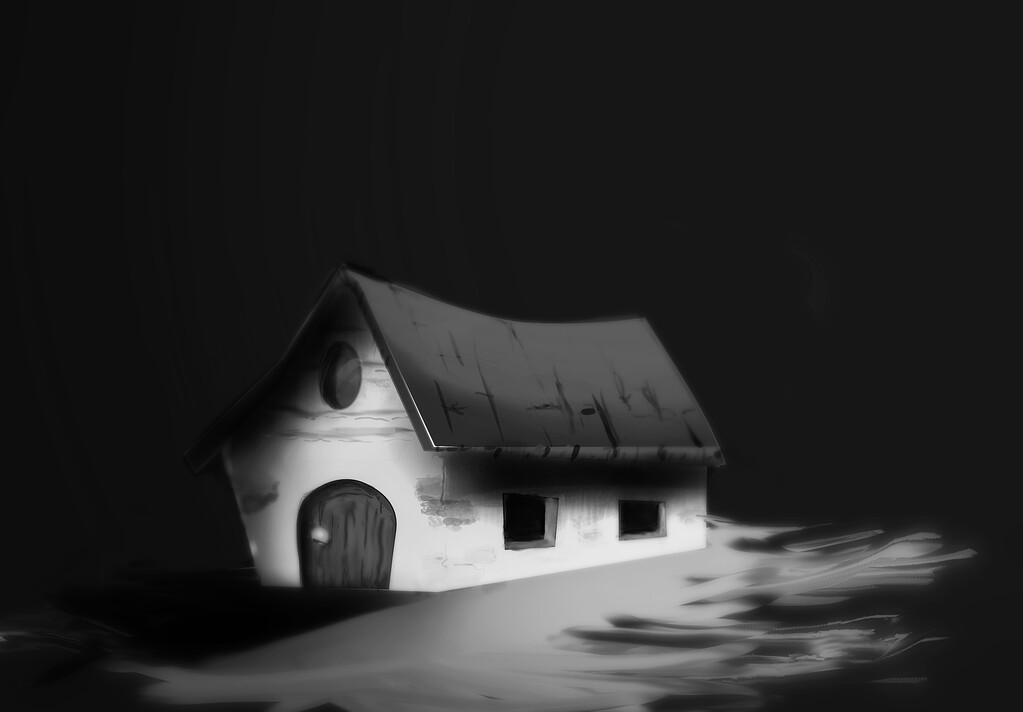 Dream house greyscale - Finished Artworks - Krita Artists