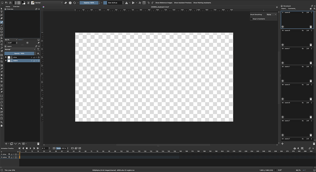 Animation goes completely blank all of a sudden, everything is gone ...