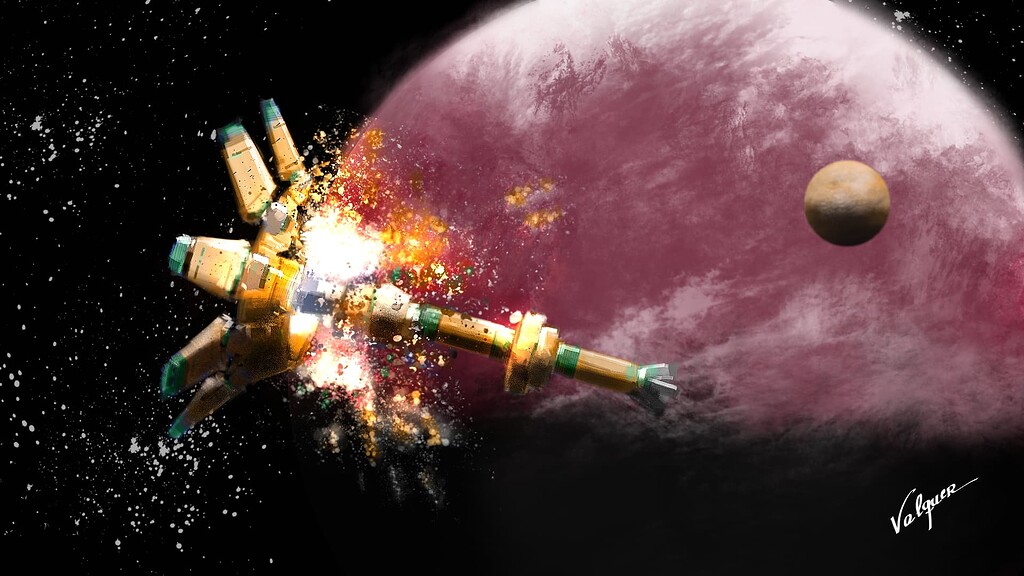 Exploding space station on another solar system - Finished Artworks ...