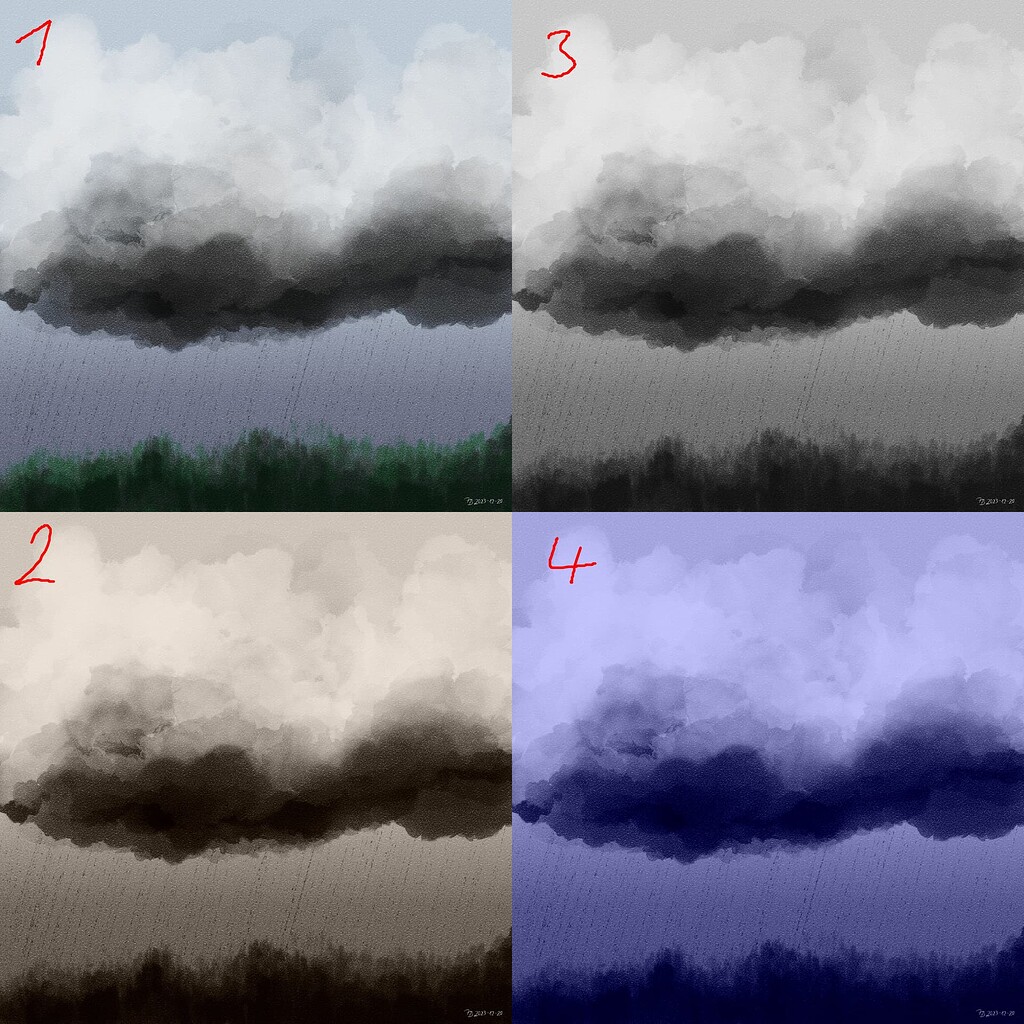 Watercolour Rain Clouds - Finished Artworks - Krita Artists