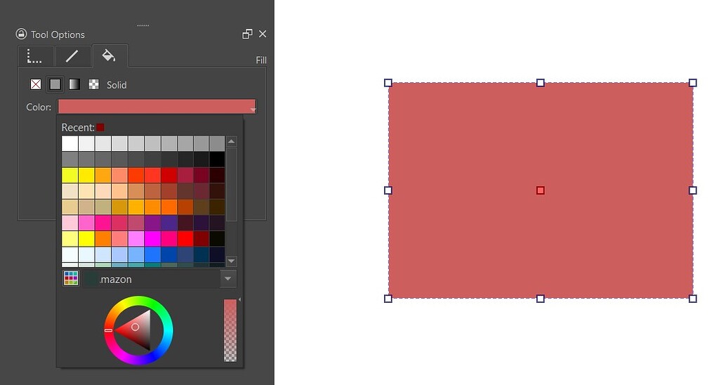 Have a proper color selector for vector shape's stroke/fill color ...