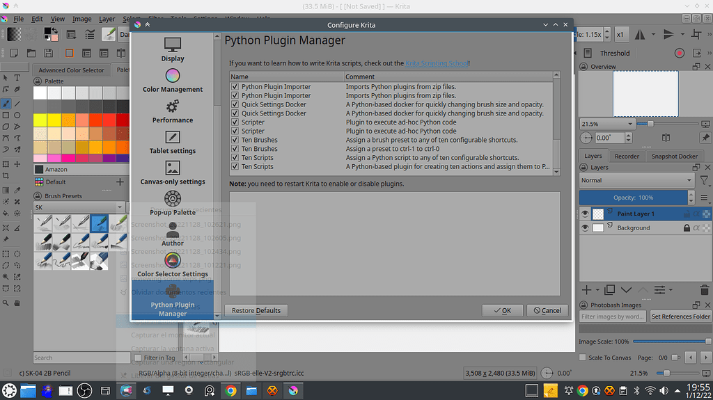 My Plugin Adventure :). Testing Plugins - Input Device Support - Krita ...