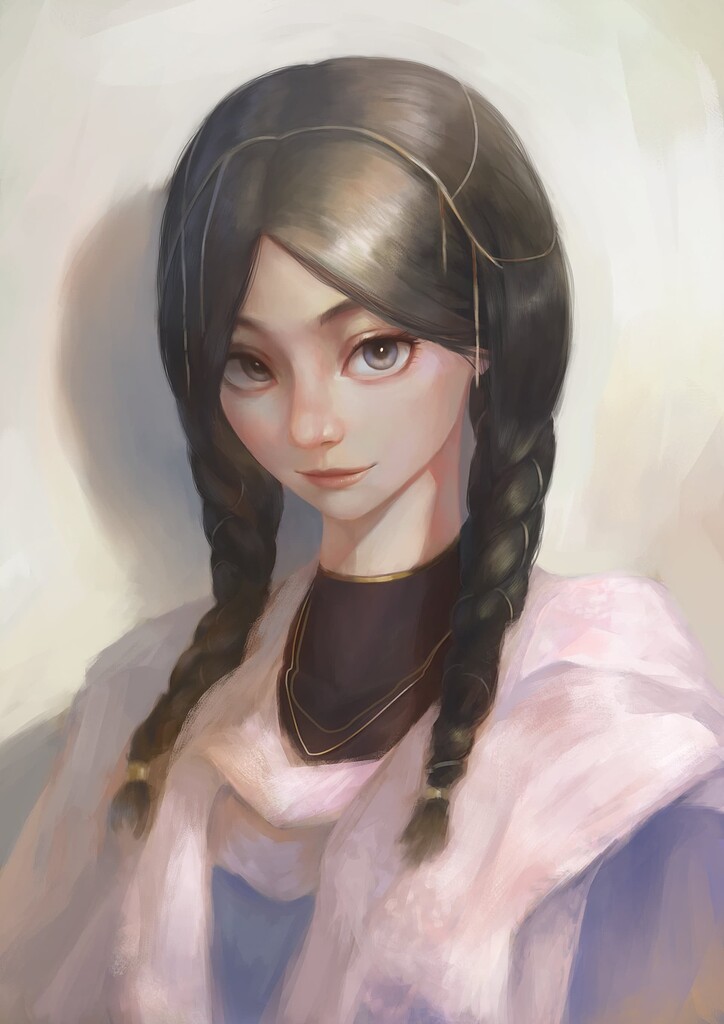 Semi-realistic Portrait 🐋 - Finished Artworks - Krita Artists