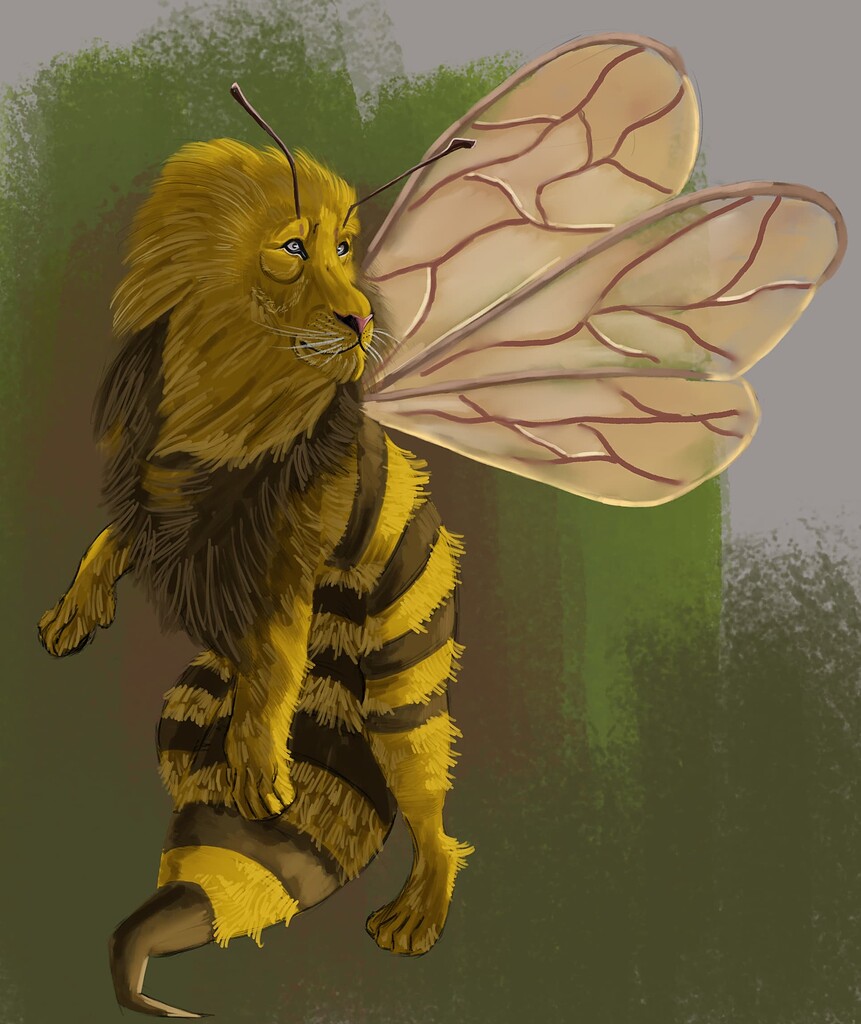 Lion x Bee 🐝 - Finished Artworks - Krita Artists