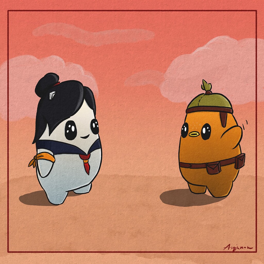 Tsuki & Fishstick as Sprites - Finished Artworks - Krita Artists