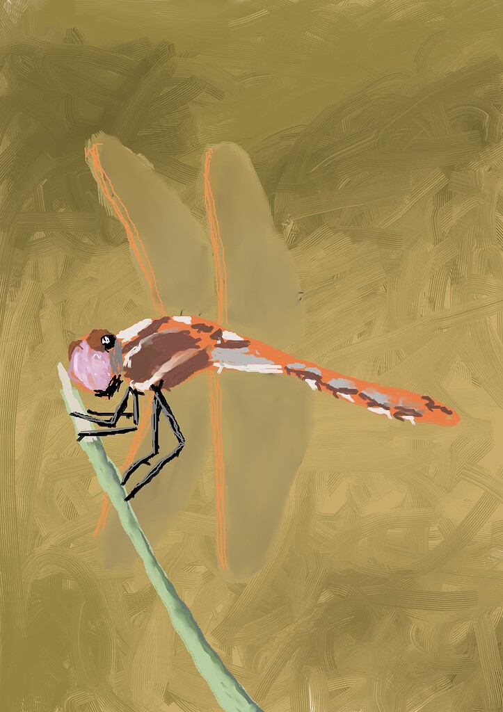 Red Dragonfly Pose - Finished Artworks - Krita Artists
