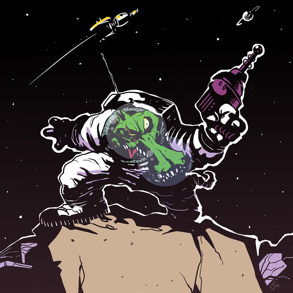 Space Crocodile - Finished Artworks - Krita Artists