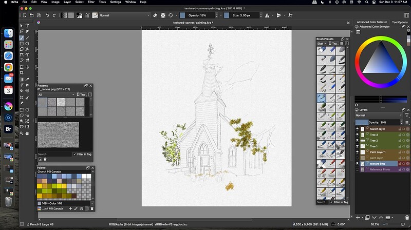 Watercolor paper textured background - How to set up in Krita and make ...