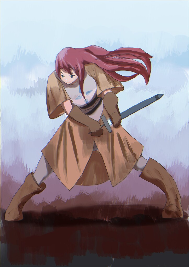 Red Haired Knight - Finished Artworks - Krita Artists
