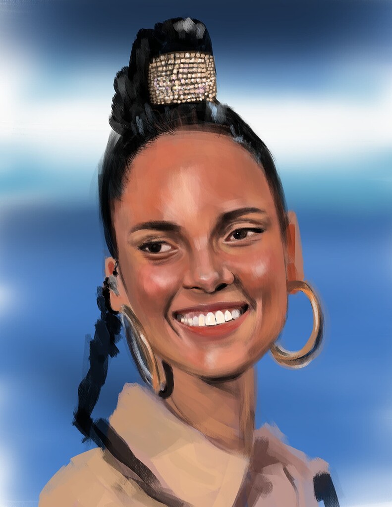 Alica keys portrait practice - WIP - sketchbook - Krita Artists