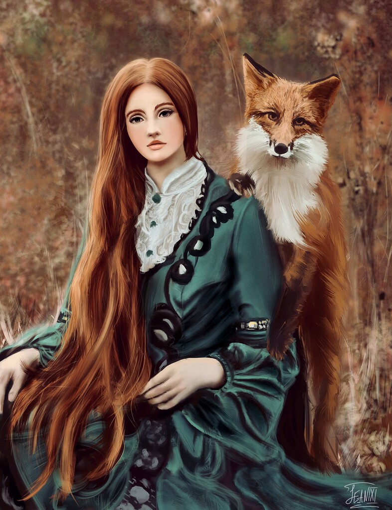 'Girl With a Fox' T3T48 - Finished Artworks - Krita Artists