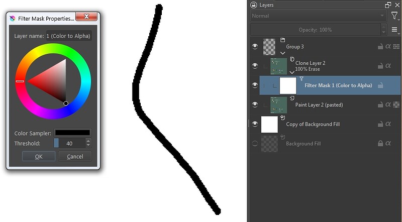 All colors to alpha except selected one - General Questions - Krita Artists