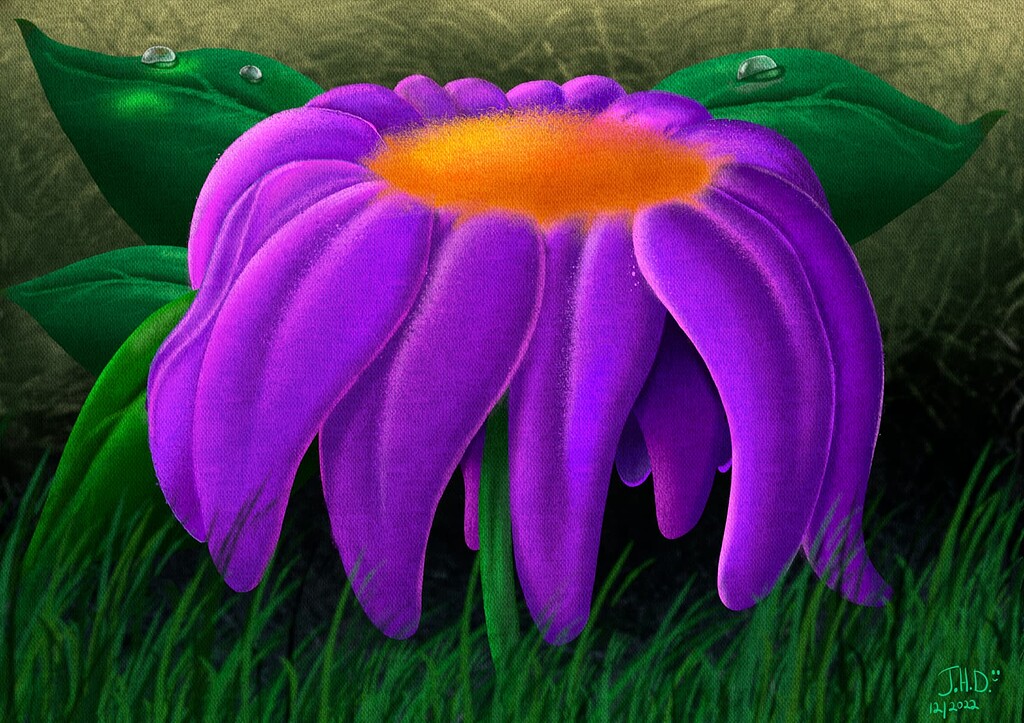 Purple Flower in Field - Finished Artworks - Krita Artists