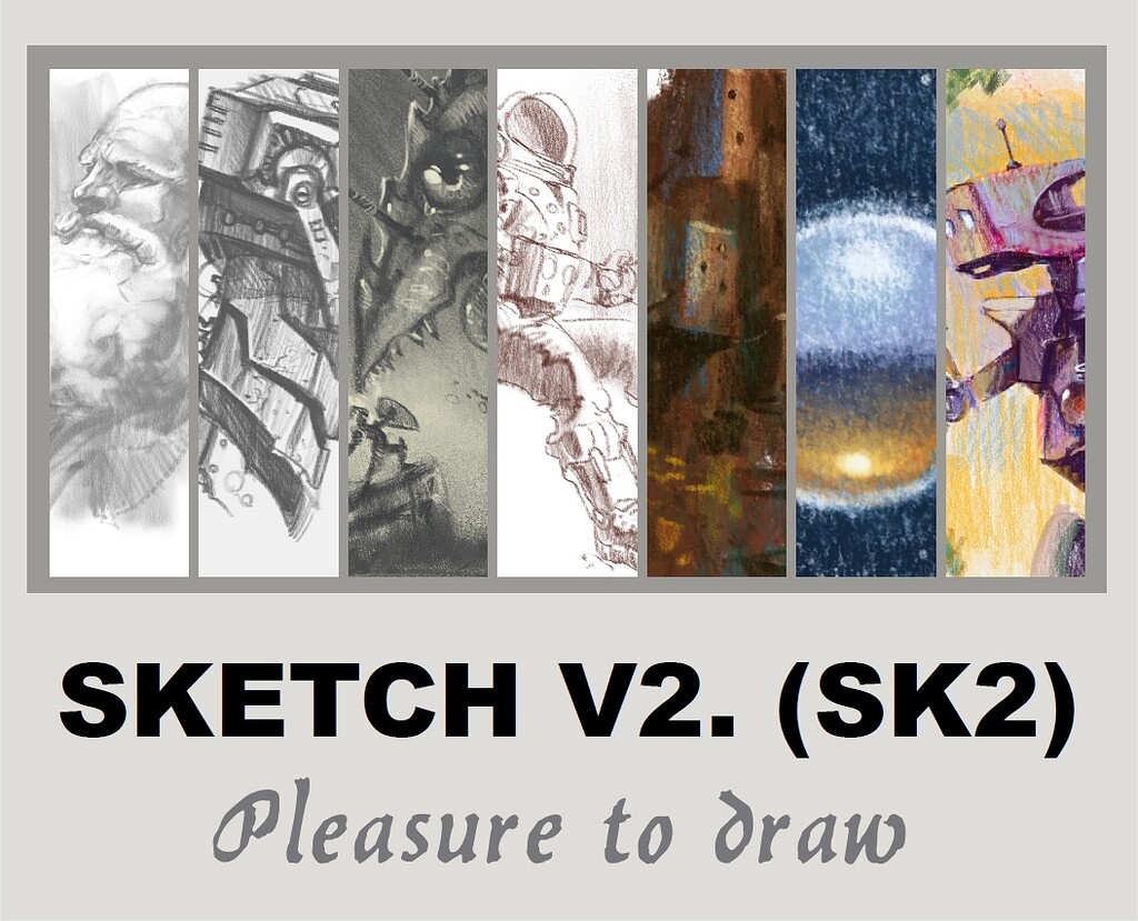 Sketch V2. (SK2) Pleasure to draw. including colored pencils and ...