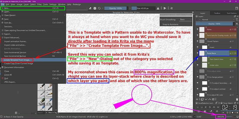 Watercolor paper textured background - How to set up in Krita and make ...